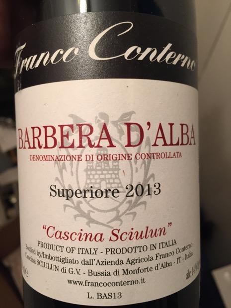 2013 Franco Conterno Barbera d'Alba Superiore Cascina Sciulun, Italy ...