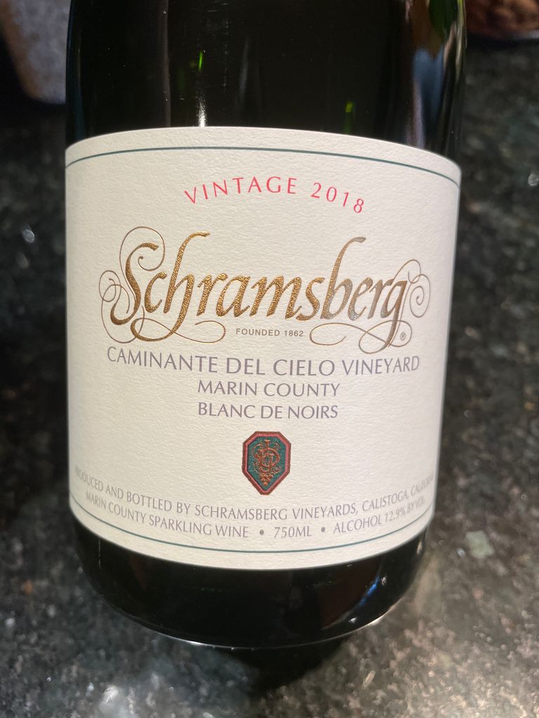 2018 Schramsberg Vineyards Blanc de Noirs Caminante del Cielo, USA, California, San Francisco ...