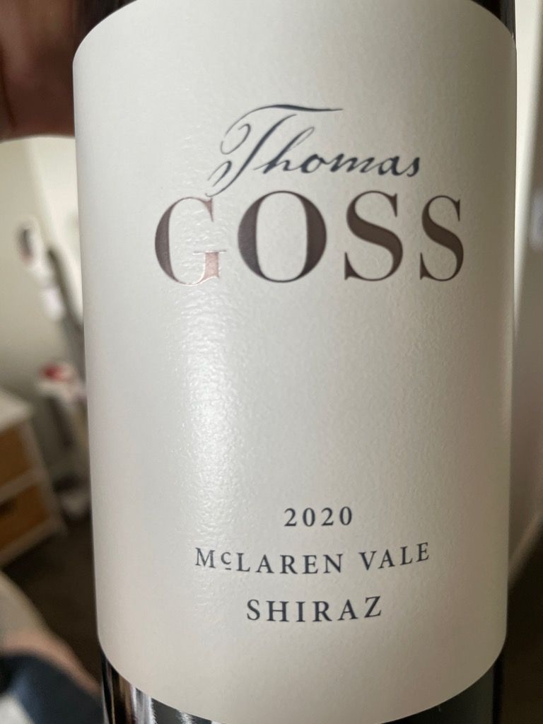 2020 Thomas Goss Shiraz, Australia, South Australia, Fleurieu, McLaren ...