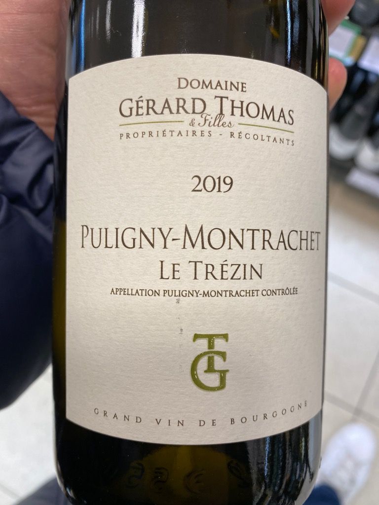 2019 Gerard Thomas Puligny-Montrachet Le Trézin, France, Burgundy, Côte ...