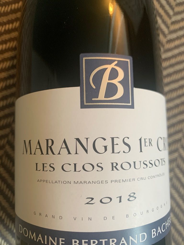 2018 Domaine Bertrand Bachelet Maranges 1er Cru Les Clos Roussots ...