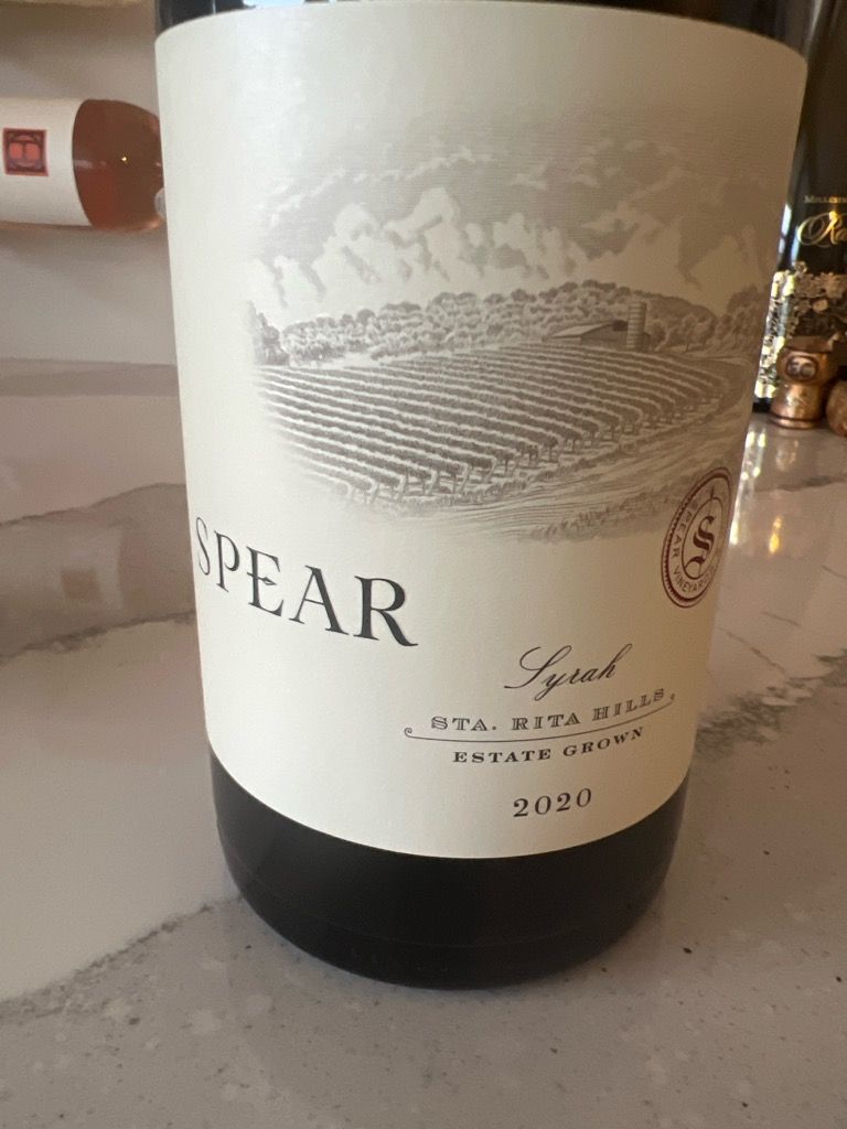 2020 Spear Syrah, USA, California, Central Coast, Sta. Rita Hills ...