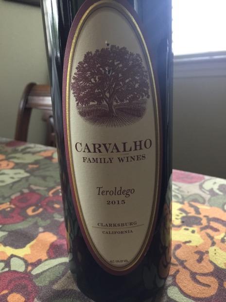 2020 Carvalho Family Wines Teroldego, USA, California, Central Valley ...
