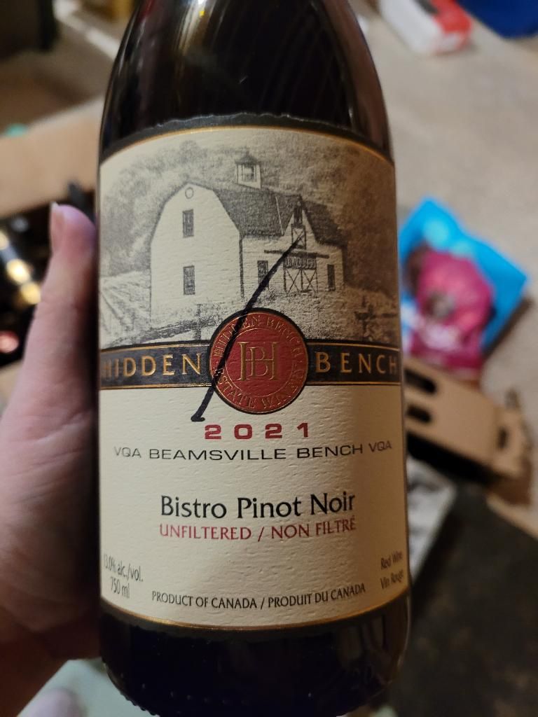 2019 Hidden Bench Pinot Noir Bistro Red, Canada, Ontario, Niagara ...