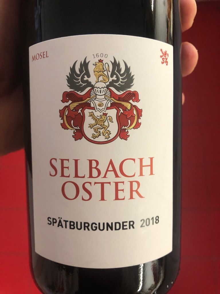 2019 Selbach-Oster Spätburgunder trocken, Germany, Mosel Saar Ruwer ...