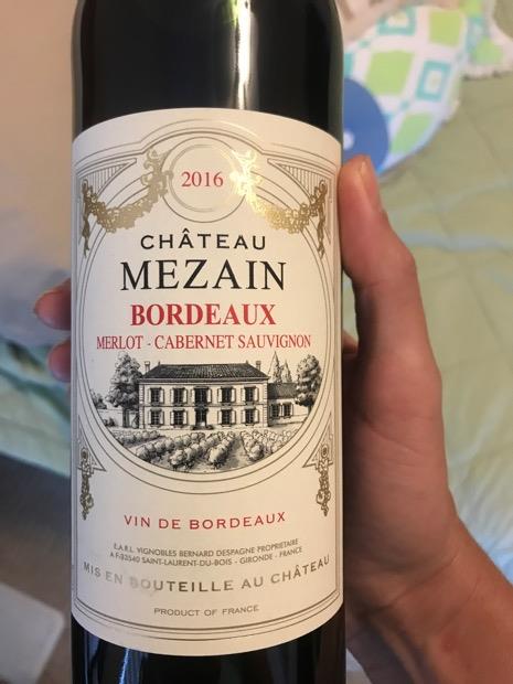 2016 Château Mezain, France, Bordeaux - CellarTracker