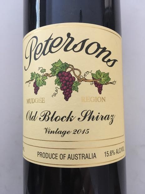 2014 Petersons Shiraz Old Block, Australia, New South Wales, Central ...