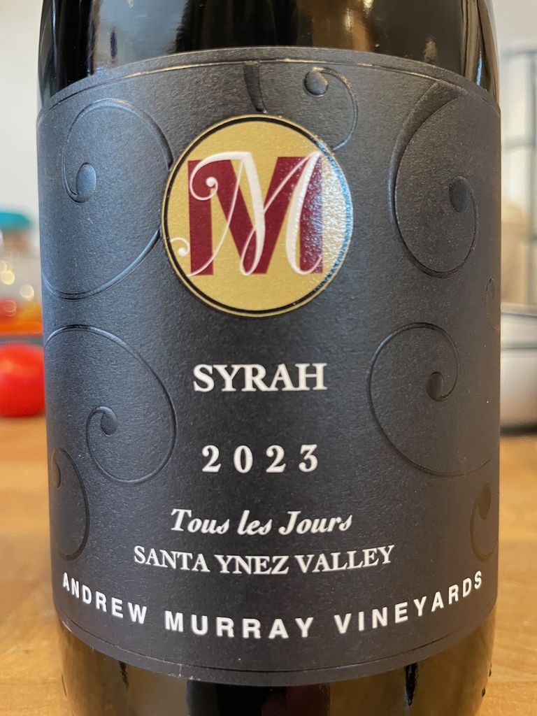 2023 Andrew Murray Syrah Tous les Jours, USA, California, Central Coast ...