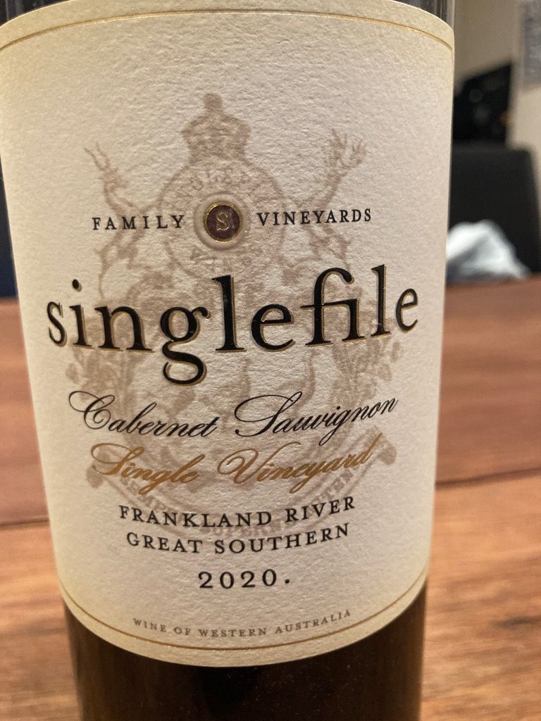 2020 Singlefile Estate Cabernet Sauvignon, Australia, Western Australia ...