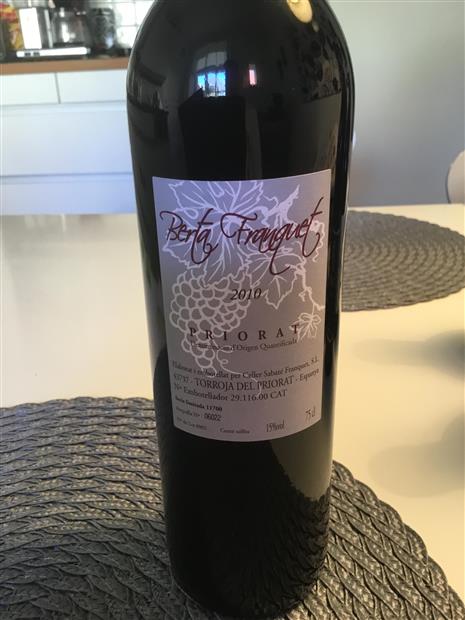 2010 Berta Franquet Priorat Vi de Vila Torroja del Priorat, Spain ...