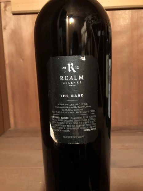 2012 Realm Cellars The Bard, USA, California, Napa Valley - CellarTracker