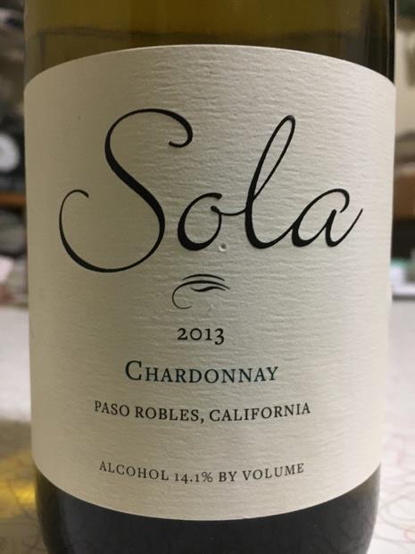 2013 Sola Chardonnay, USA, California, North Coast, Mendocino County ...