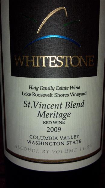 2010 Whitestone Winery St Vincent Blend Meritage Lake Roosevelt Shores ...