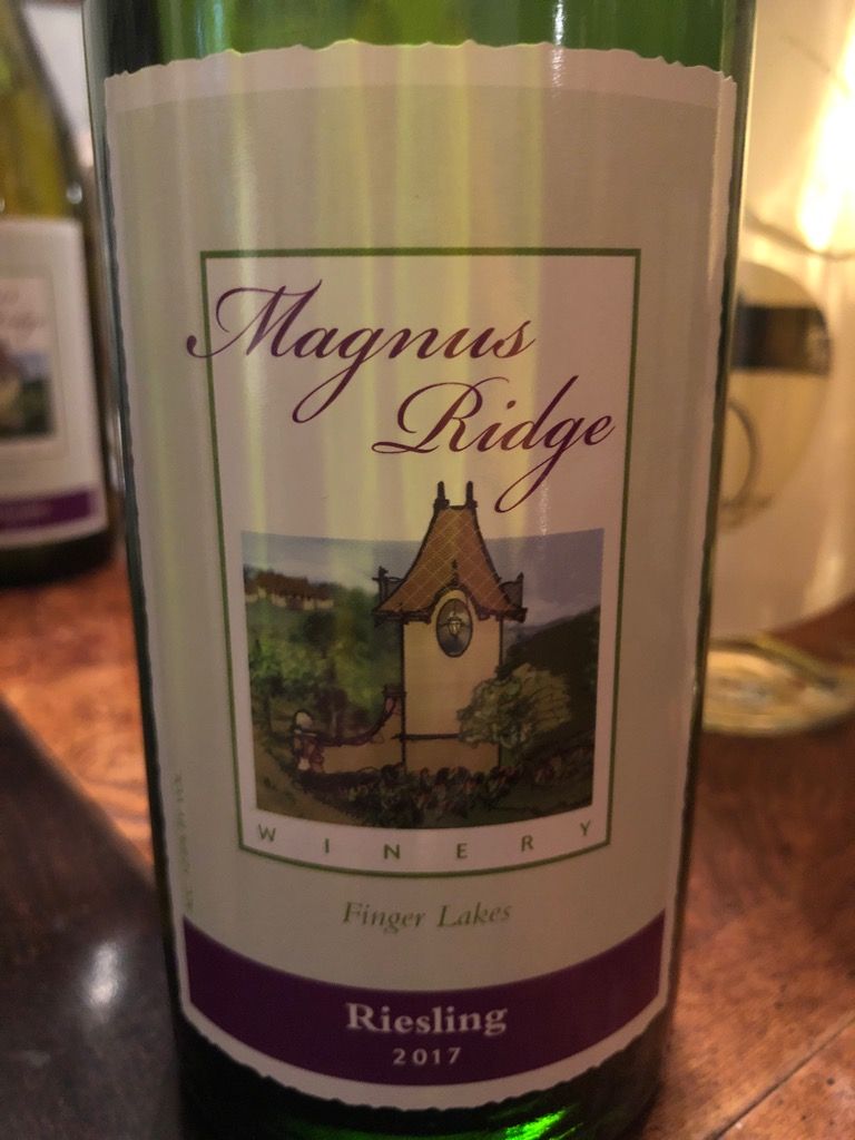 2017 Magnus Ridge Winery Riesling, USA, New York, Finger Lakes, Seneca ...
