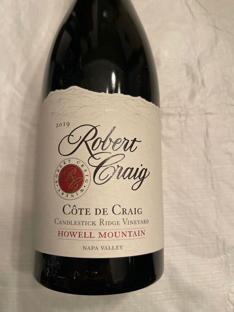 2022 Robert Craig Côte de Craig Candlestick Vineyard, USA, California ...