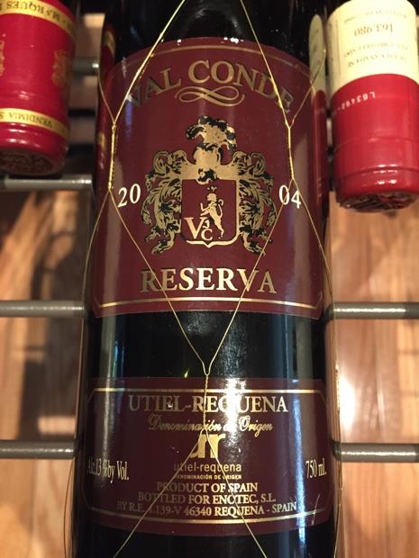 2004 Val Conde Utiel-Requena Reserva, Spain, Valencia, Utiel-Requena ...