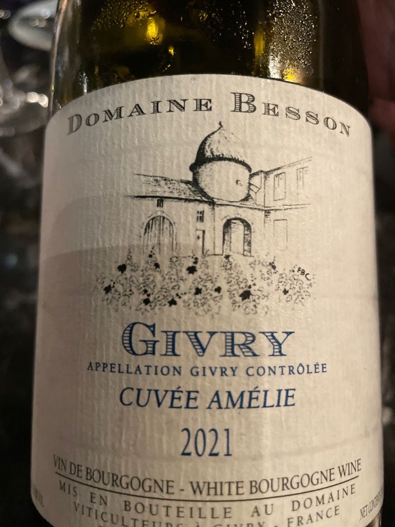2021 Domaine Besson Givry Cuvée Amélie, France, Burgundy, Côte ...
