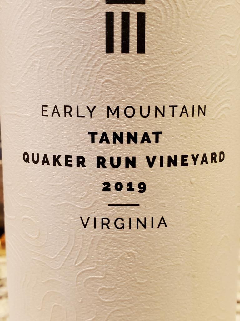 2019 Early Mountain Vineyards Tannat Quaker Run Vineyard, USA, Virginia ...