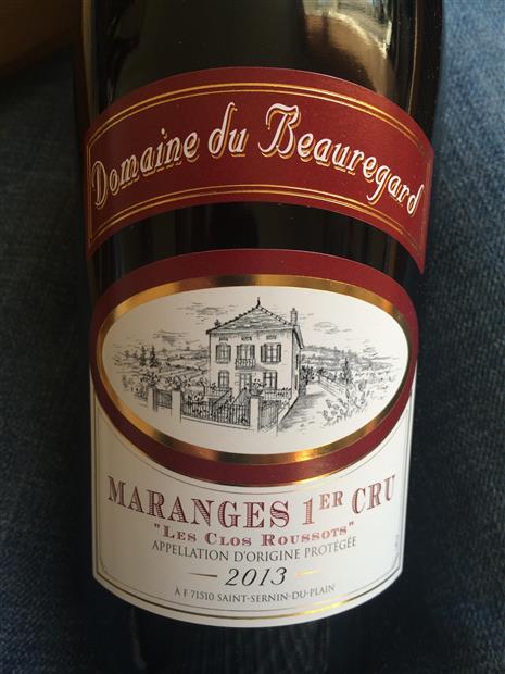 2013 Domaine du Beauregard Maranges 1er Cru Les Clos Roussots, France ...