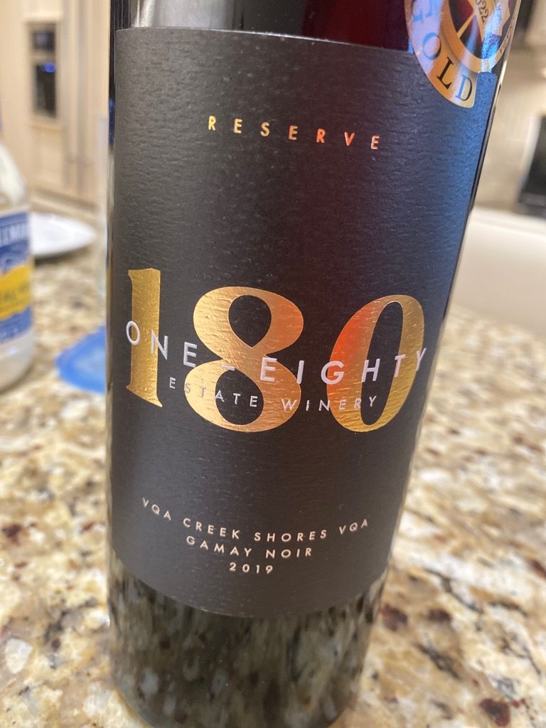 2019 One-Eighty Estate Gamay Noir Reserve, Canada, Ontario, Niagara Peninsula, Creek Shores VQA ...