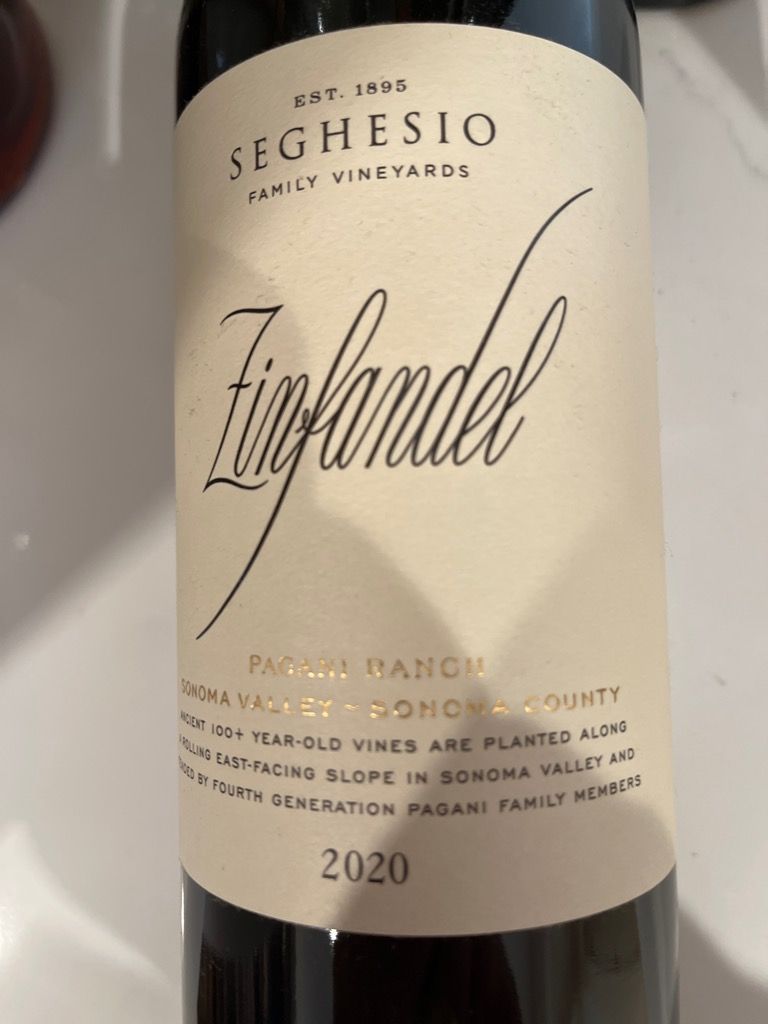 2020 Seghesio Family Vineyards Zinfandel Pagani Ranch, USA, California ...