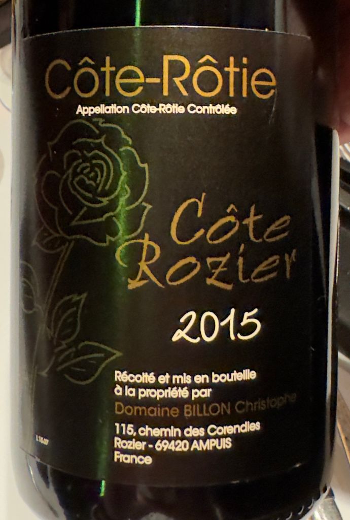 2015 Christophe Billon Côte-Rôtie Côte Rozier, France, Rhône, Northern ...