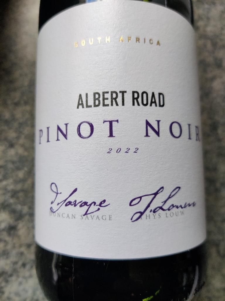 2024 Project Wines Pinot Noir Albert Road Vintage Reserve, South Africa ...