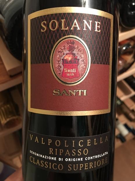 2014 Santi Ripasso della Valpolicella Classico Superiore Solane, Italy ...