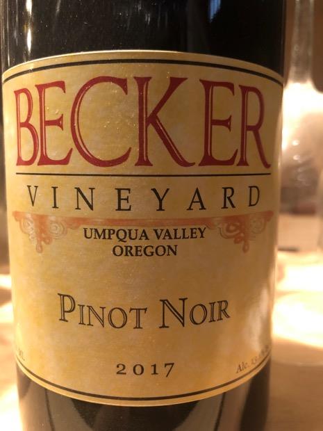 2017 Becker Vineyard Pinot Noir, USA, Oregon, Southern Oregon, Umpqua ...