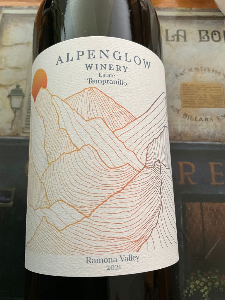 2021 Alpenglow Winery Tempranillo Estate, USA, California, South Coast ...