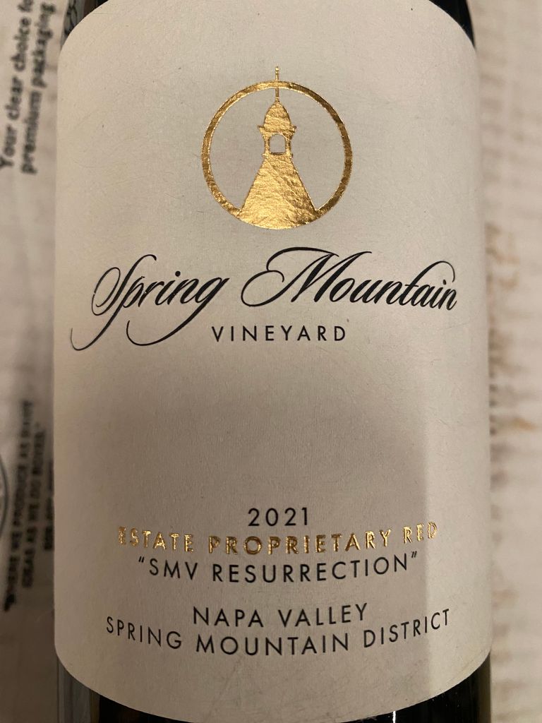 2021 Spring Mountain Vineyard SMV Resurrection, USA, California, Napa ...