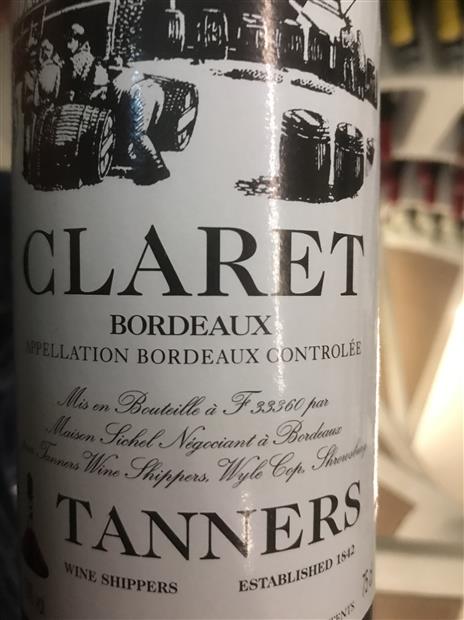 NV Tanners Claret Bordeaux, France, Bordeaux - CellarTracker