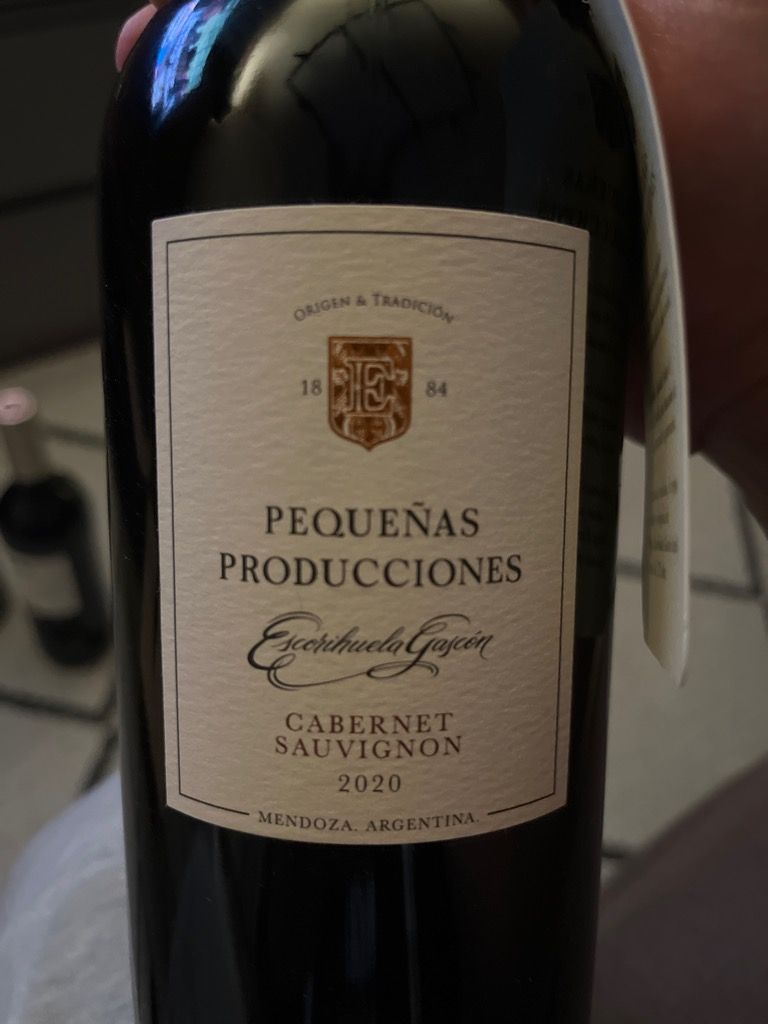 2020 Bodegas Escorihuela Gascón Cabernet Sauvignon Pequeñas ...