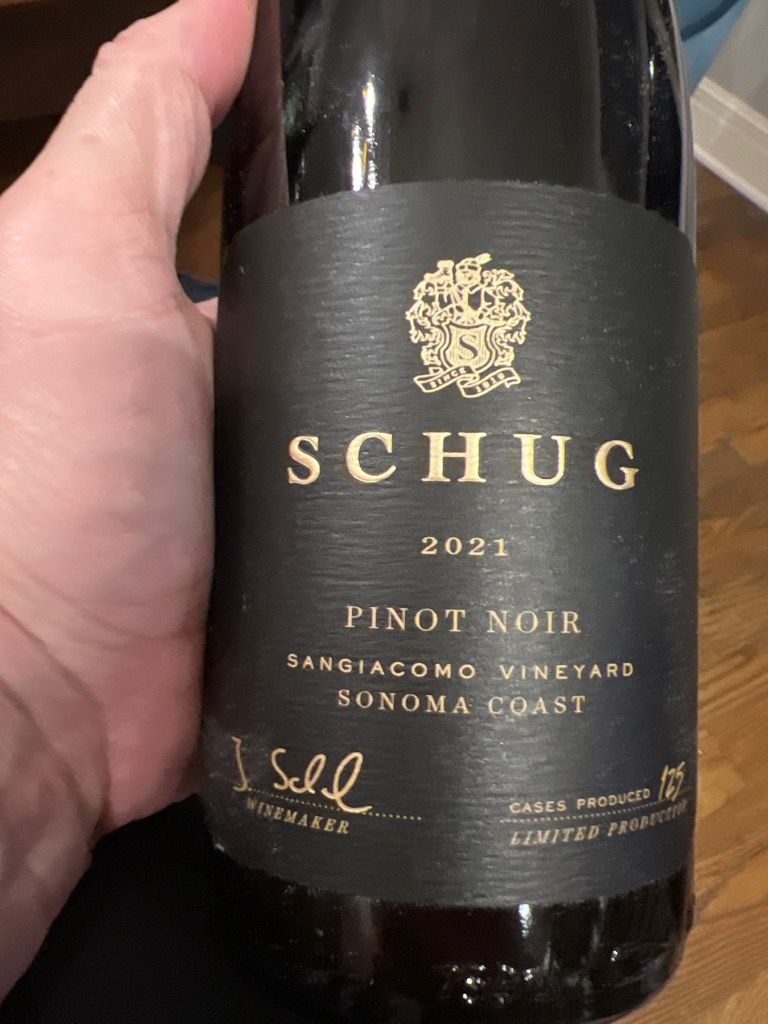 2021 Schug Pinot Noir Sangiacomo Vineyard, USA, California, Napa ...