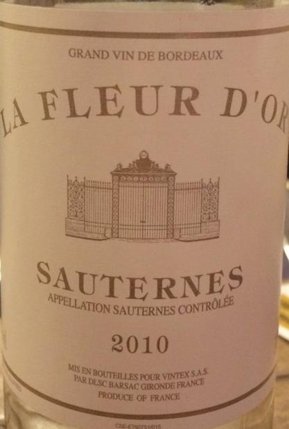 2010 Château La Fleur d'Or, France, Bordeaux, Sauternais, Sauternes - CellarTracker