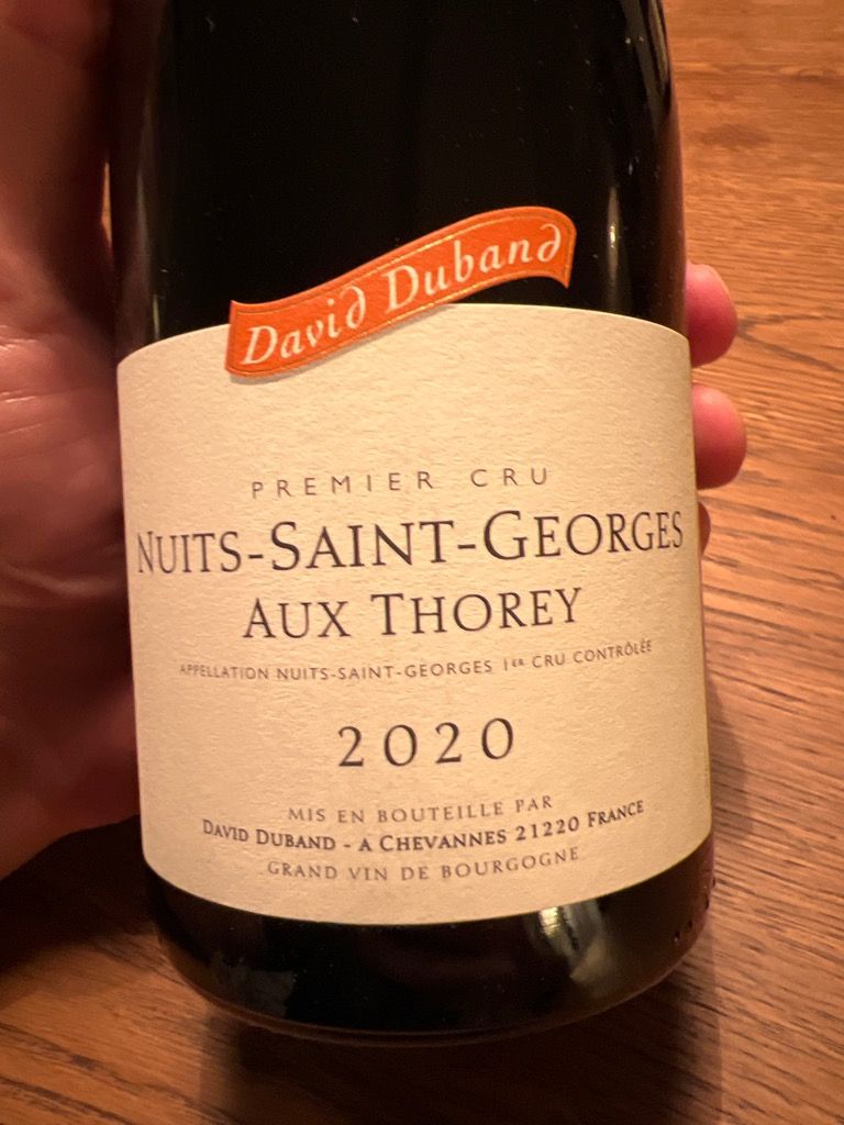 2020 David Duband Nuits St. Georges 1er Cru Aux Thorey, France ...