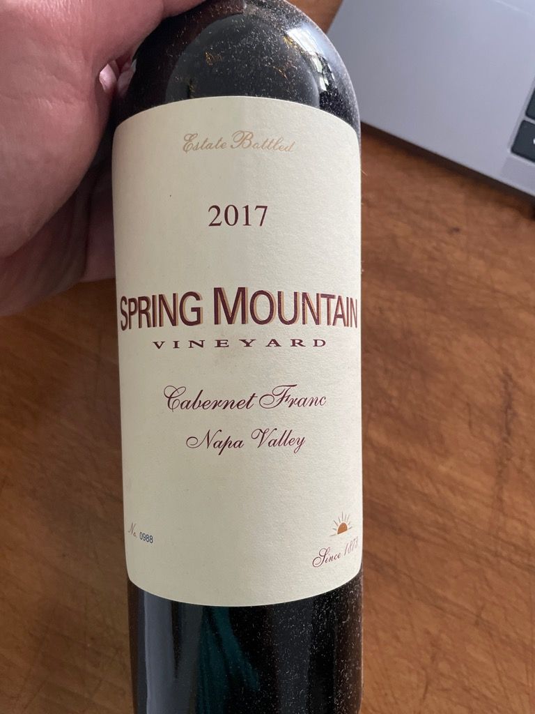 2018 Spring Mountain Vineyard Cabernet Franc, USA, California, Napa ...