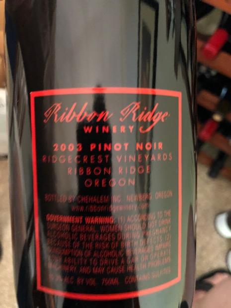 2003 RR Wines Pinot Noir Ridgecrest Vineyard, USA, Oregon, Willamette ...