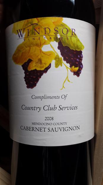 2008 Windsor Vineyards Cabernet Sauvignon Private Reserve Mendocino ...