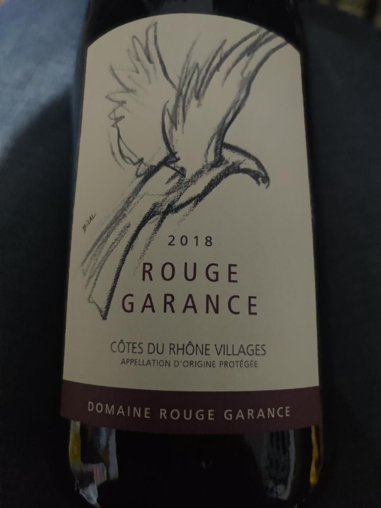 2018 Domaine Rouge Garance Côtes du Rhône Villages, France, Rhône ...