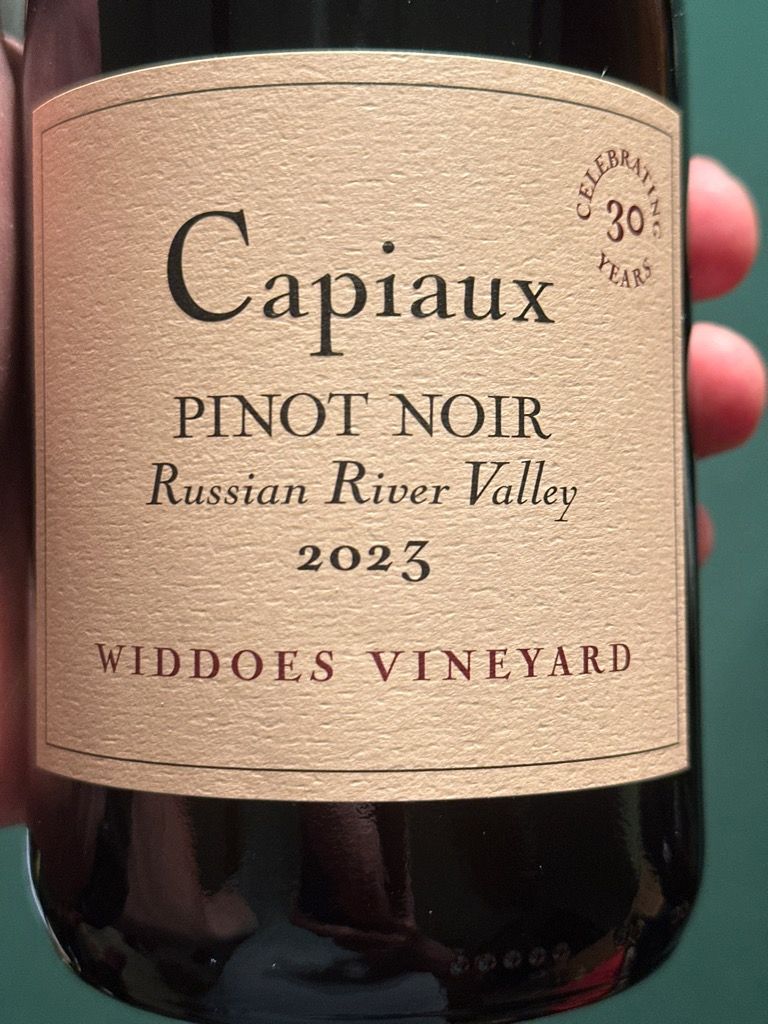 2023 Capiaux Cellars Pinot Noir Widdoes Vineyard, USA, California ...
