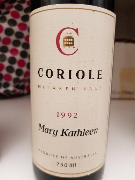 1992 Coriole Cabernet-Merlot Mary Kathleen Reserve, Australia, South ...