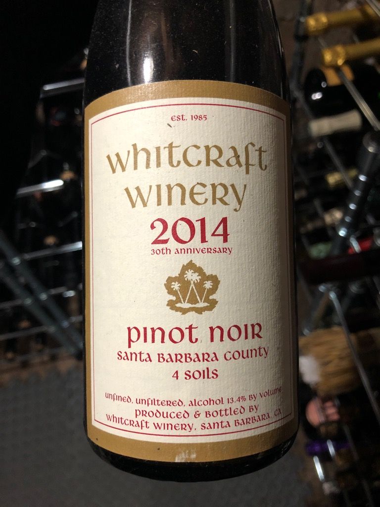 2014 Whitcraft Winery Pinot Noir, USA, California, Central Coast, Santa ...