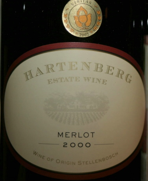 2000 Hartenberg Merlot, South Africa, Coastal Region, Stellenbosch ...