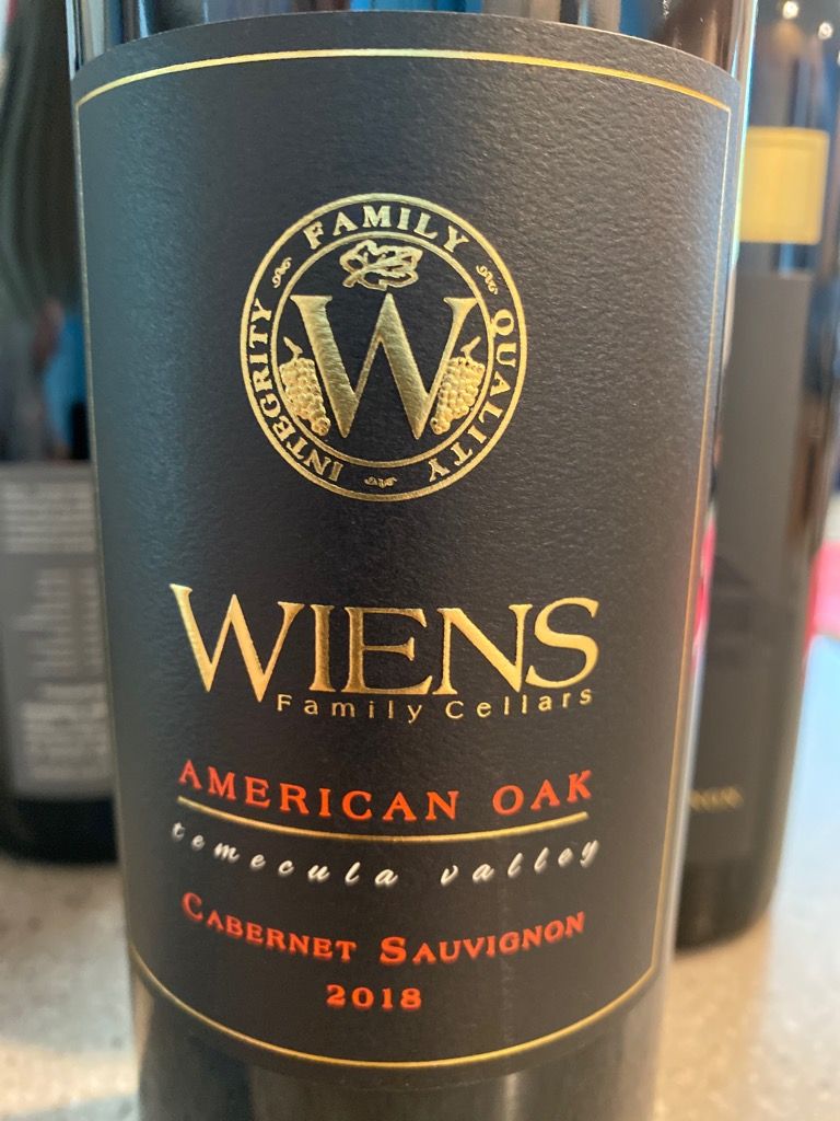 2018 Wiens Family Cellars Cabernet Sauvignon American Oak, USA ...