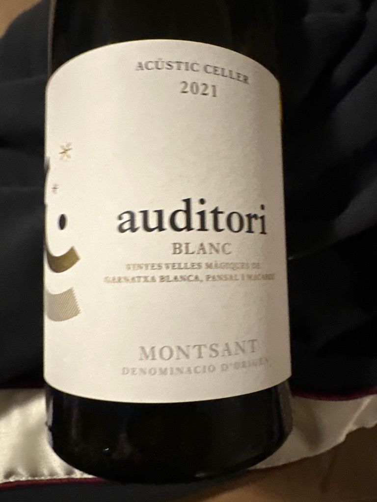 2022 Acústic Celler Montsant Auditori Blanc, Spain, Catalunya ...