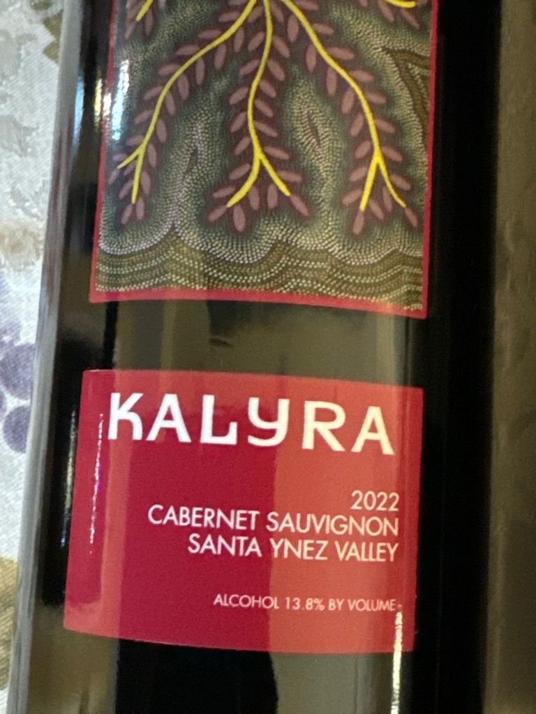 2022 Kalyra Cabernet Sauvignon, USA, California, Central Coast, Santa ...