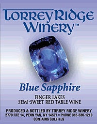 NV Torrey Ridge Winery Blue Sapphire, USA, New York, Finger Lakes ...