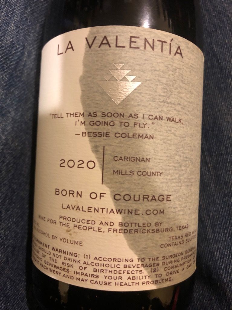 2021 Wine for the People La Valentia Carignan, USA, Texas - CellarTracker