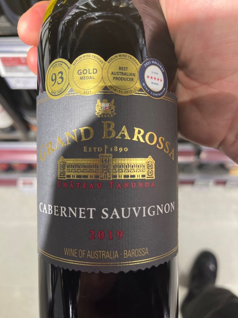 2021 Chateau Tanunda Cabernet Sauvignon Grand Barossa, Australia, South ...